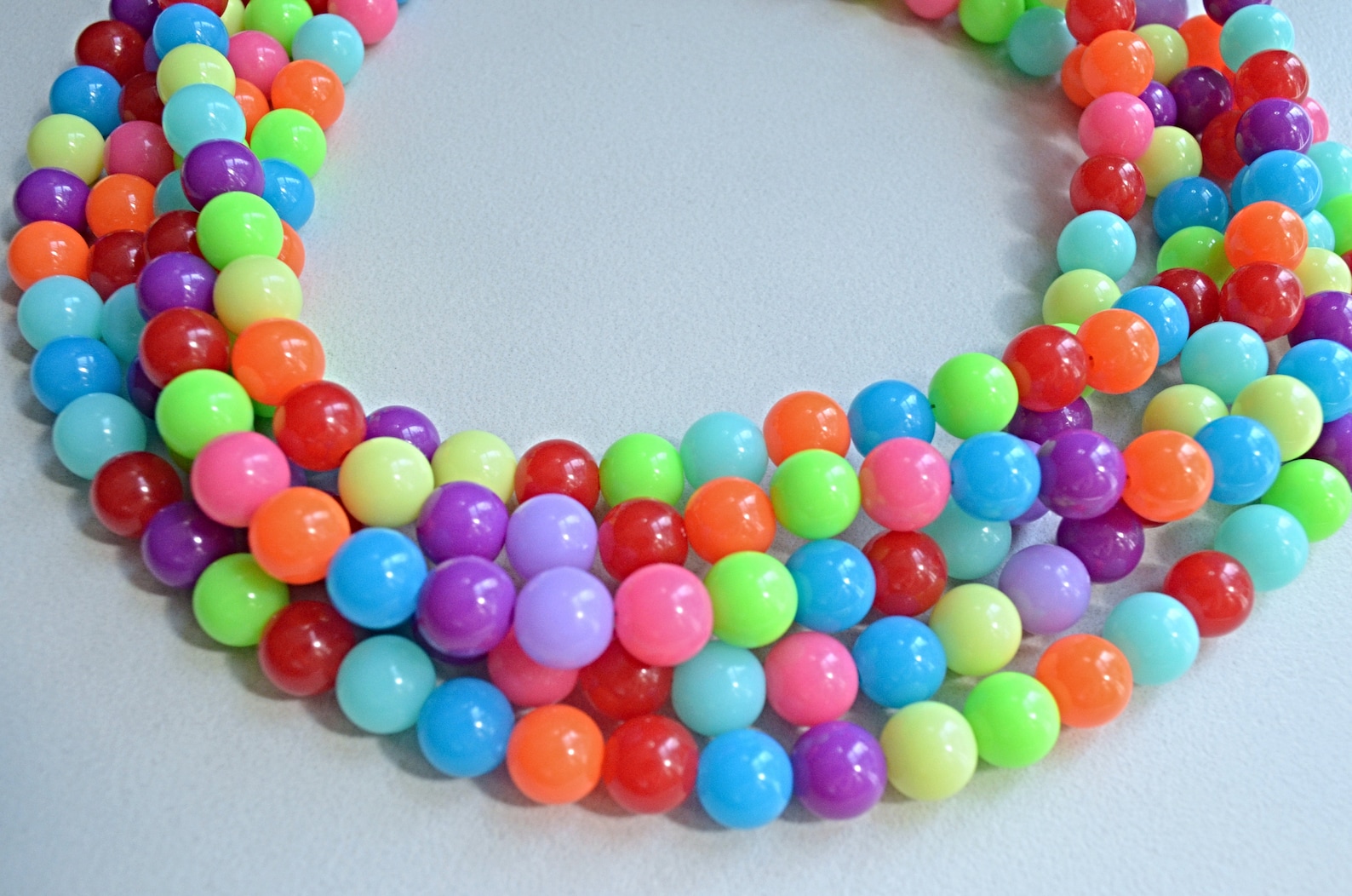 Neon Statement Necklace Multi Color Bead Necklace Chunky | Etsy