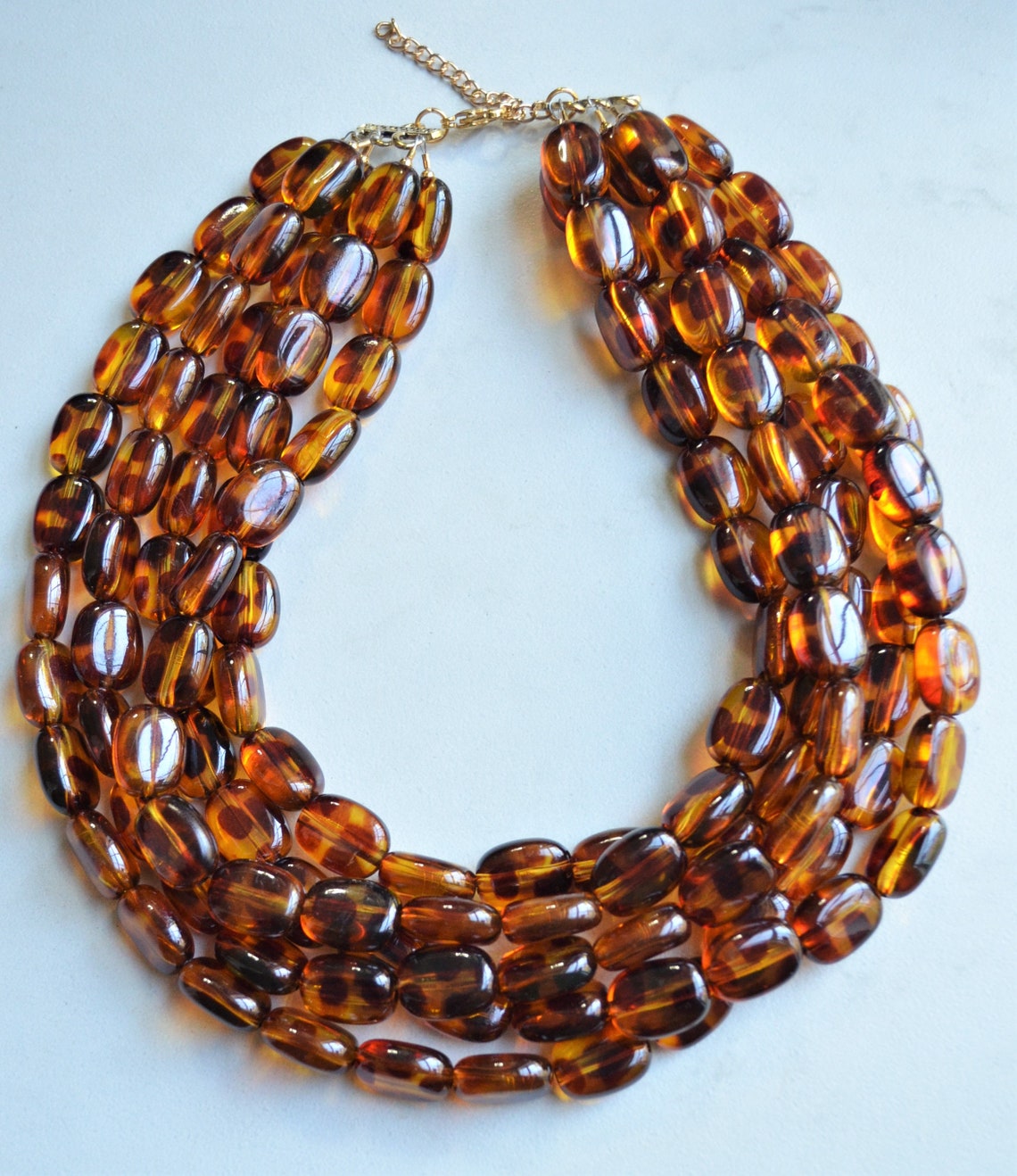 Tortoise Shell Brown Black Statement Lucite Beaded Chunky - Etsy