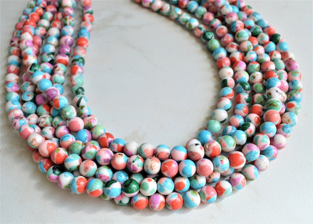 Multi Color Statement Necklace Beaded Chunky Necklace - Etsy