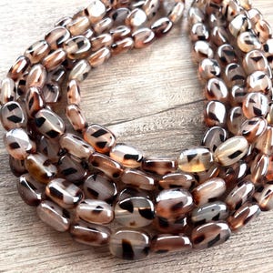 Tortoise Shell Statement Necklace, Acrylic Bead Necklace, Lucite Chunky ...
