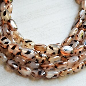 Tortoise Shell Statement Necklace, Acrylic Bead Necklace, Lucite Chunky ...