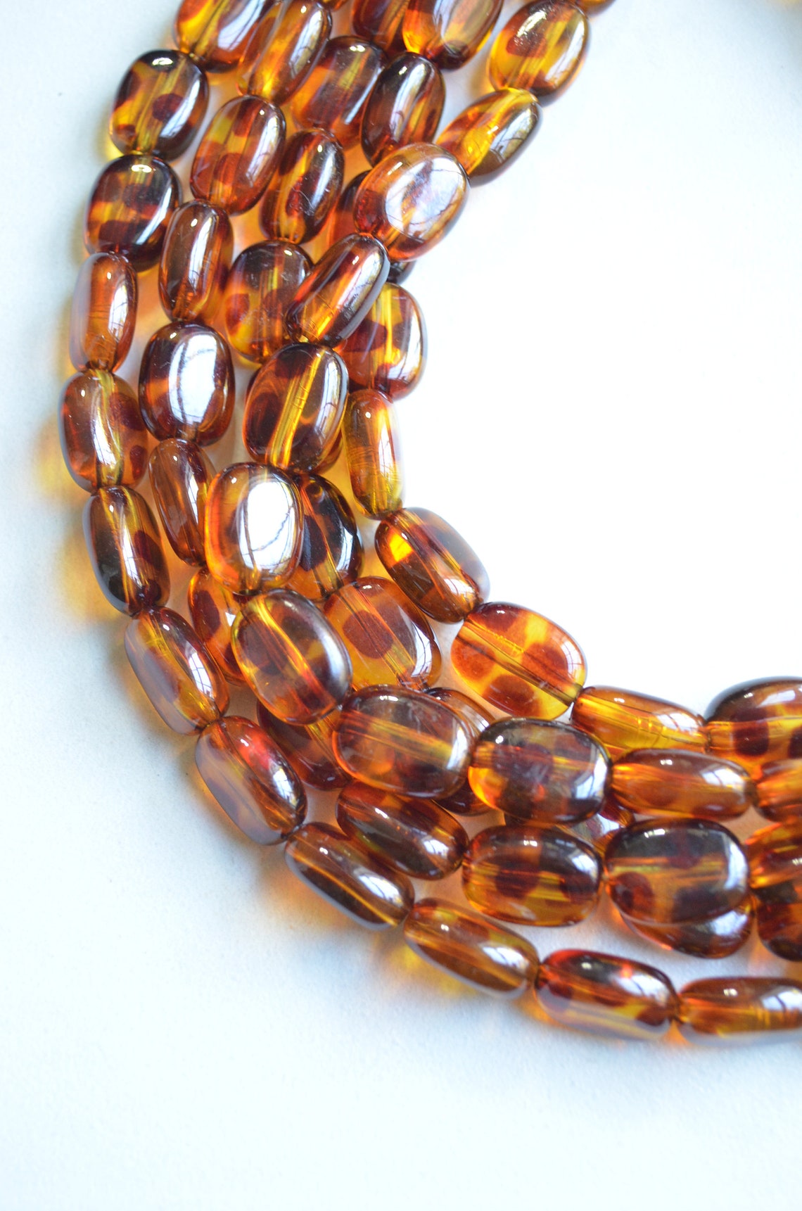 Tortoise Shell Brown Black Statement Lucite Beaded Chunky - Etsy
