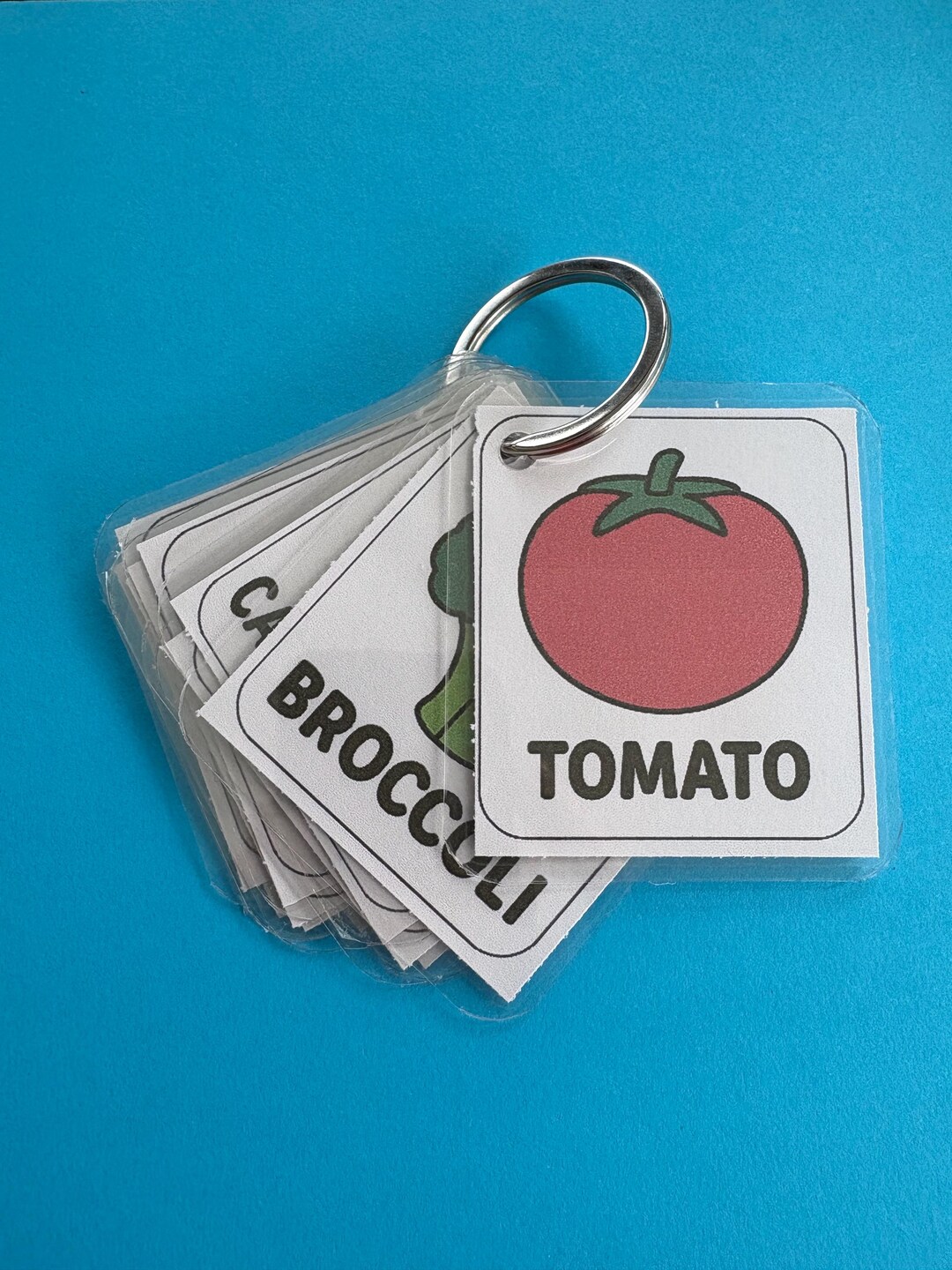 Pocket-sized PEC Learning Cards on Keyring - Vegetables - Speech ...