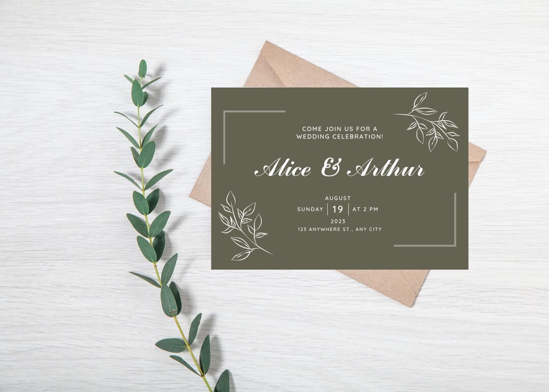 Simple Wedding Reception Invitation Template Download, Modern Wedding ...
