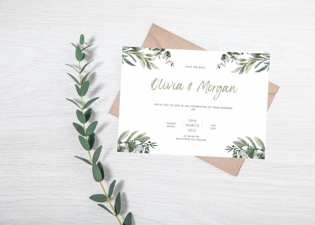 Simple Wedding Reception Invitation Template Download, Modern Wedding ...