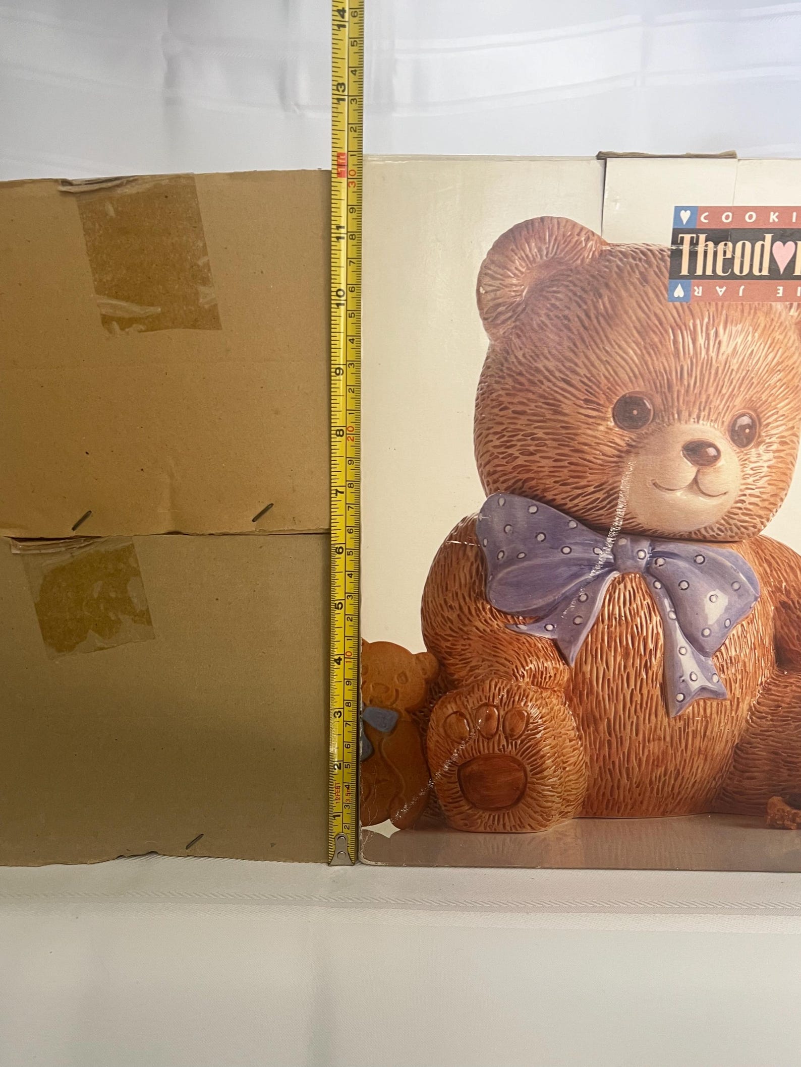 Vintage 1992 Theodore Teddy Bear Cookie Jar W/blue & White Polka Dot ...