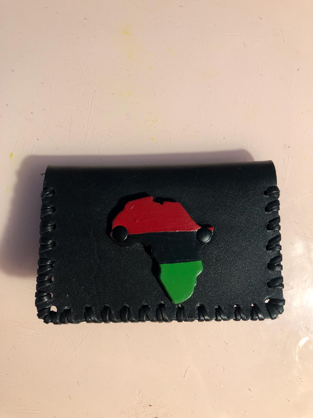 Black Pan African/rasta Leather Wallet - Etsy