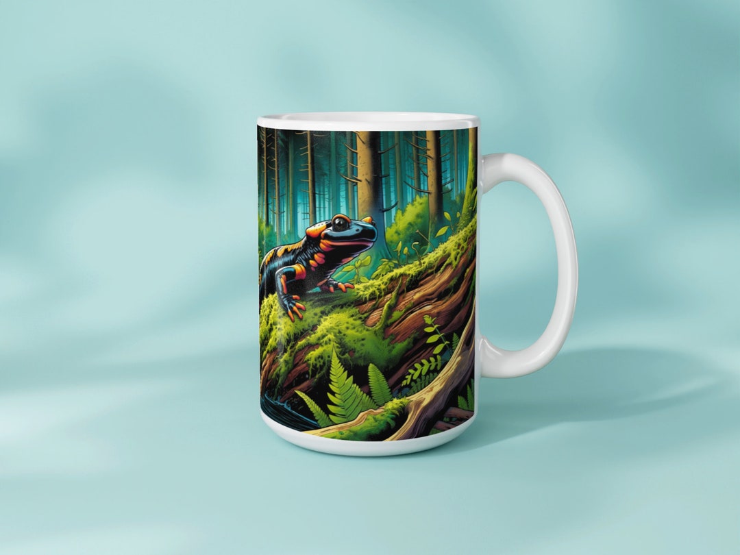 Cute Cartoon Salamander Mug Comic Style Animal Coffee Mug Handmade ...