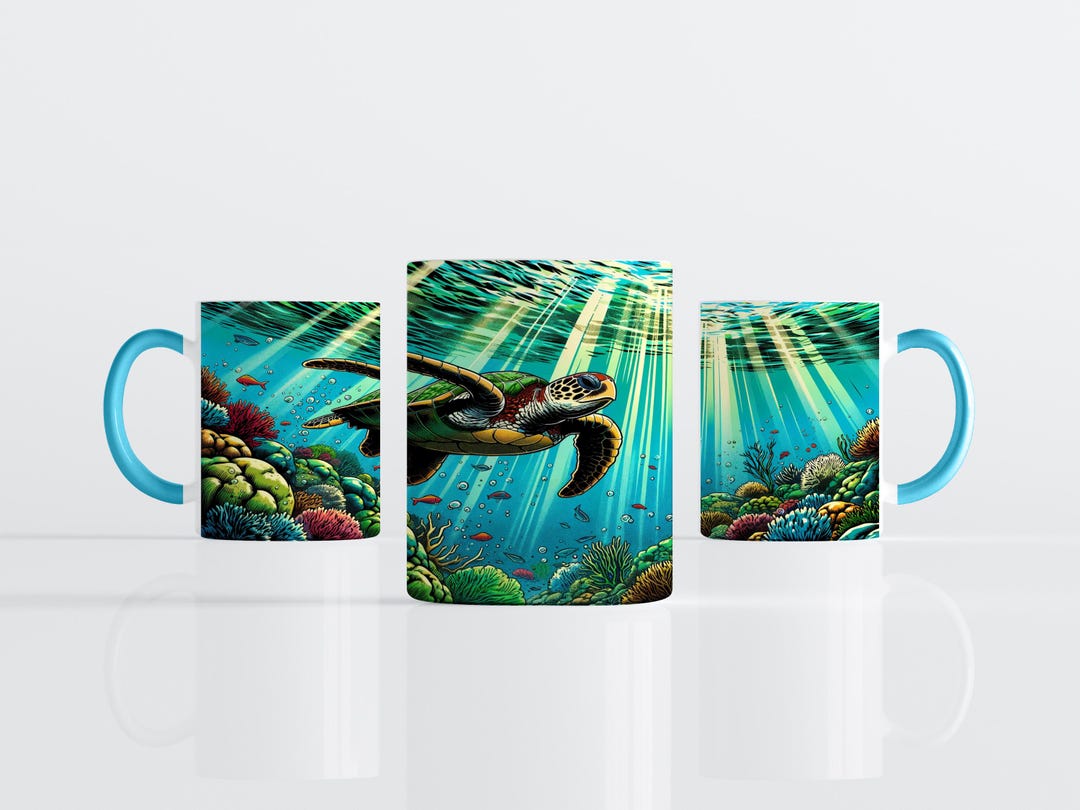 Olive Ridley Sea Turtle Tea Cup | Rare Marine Wildlife Gift | Ocean ...