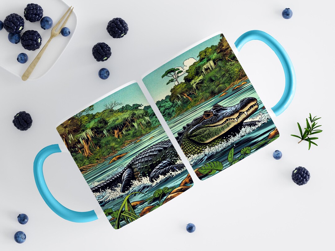 Caiman Coffee Cup | Alligator Enthusiast Gift | Nature-inspired Tea Mug ...