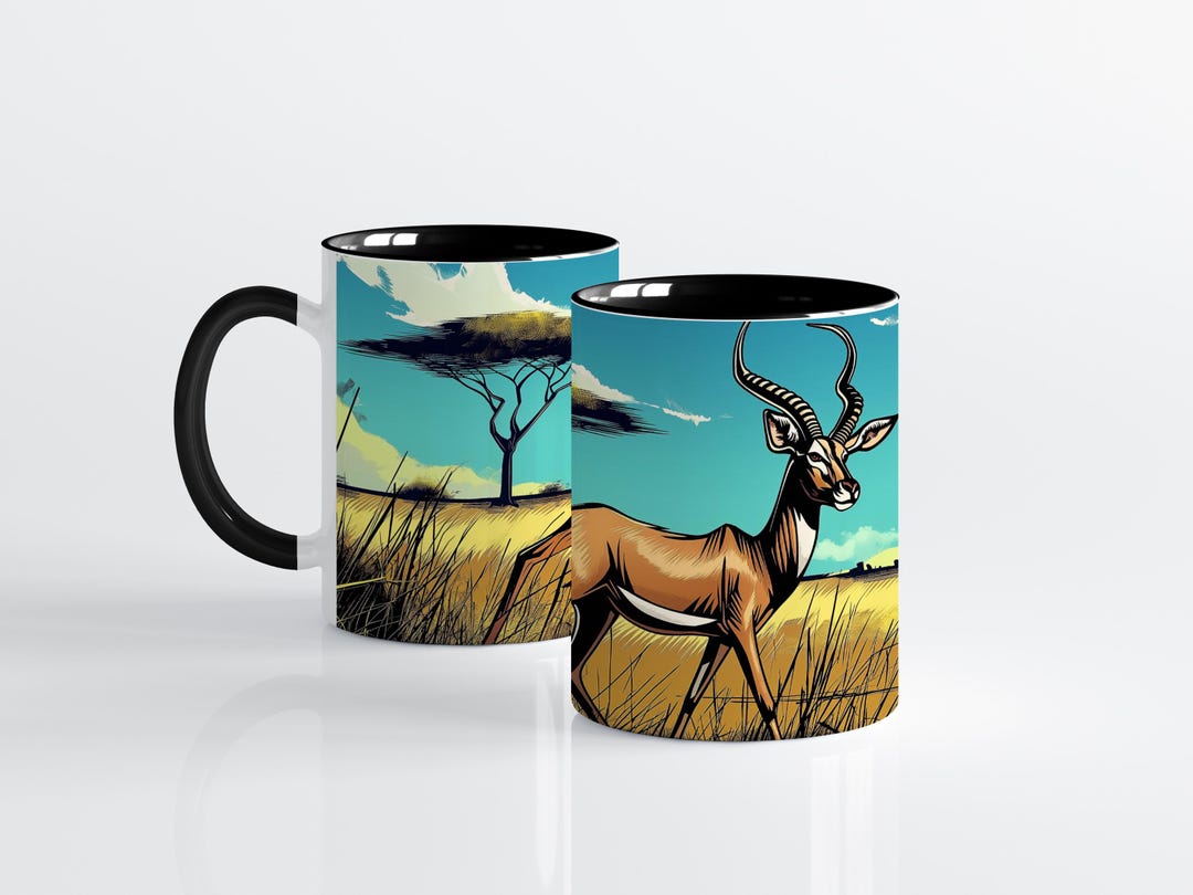 Antelope Coffee Mug | Elegant Wildlife Lover Gift | African Savannah ...