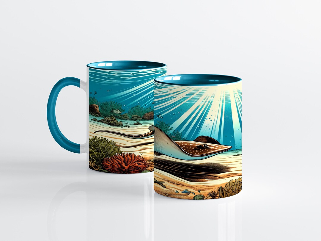 Stingray Tea Cup | Elegant Marine Creature Lover Gift | Unique Ocean ...
