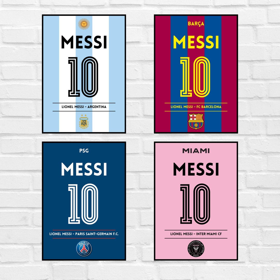 Printable Poster Pack of Lionel Messi T-shirts, Messi T-shirts, Messi ...