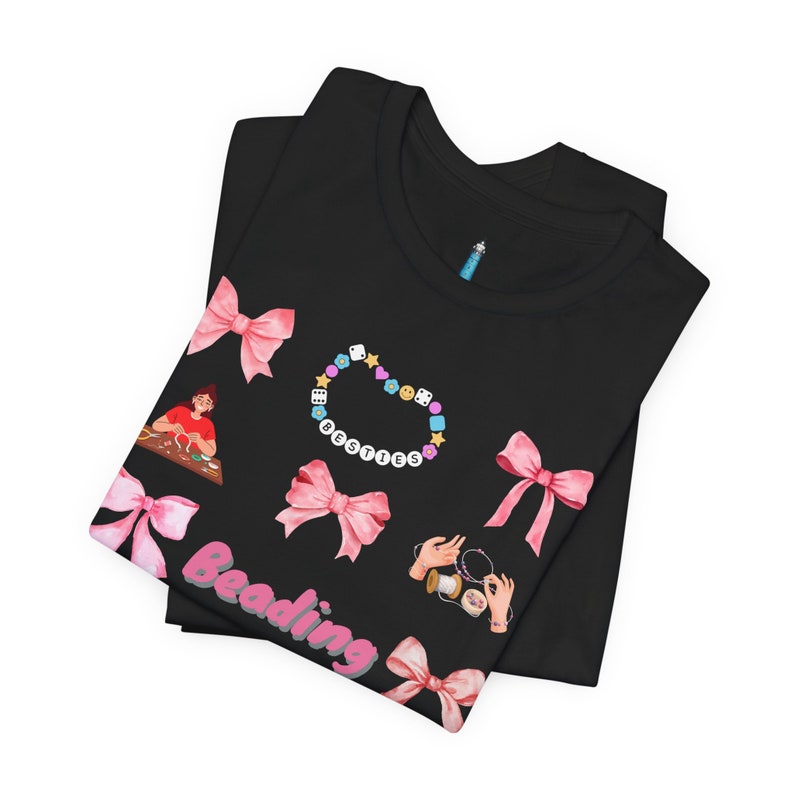 Beader Shirt, Beading Pink Bow Tee, Coquette Shirt, Trendy Ribbon ...
