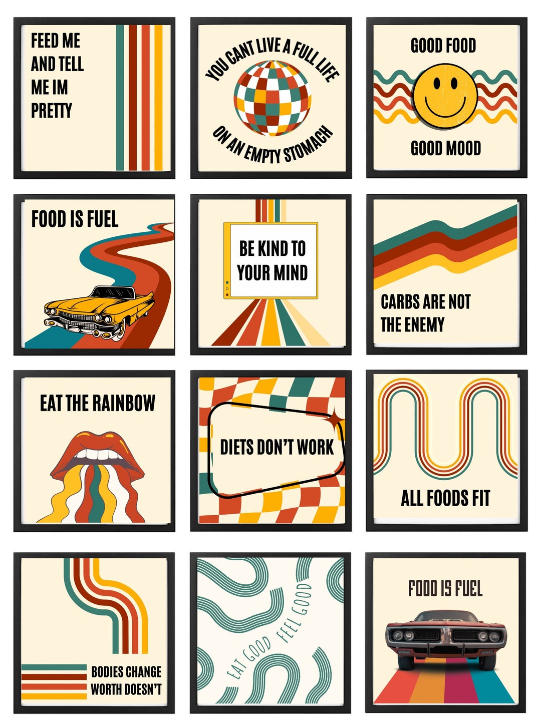 Digital Download Printable Retro Nutrition Wall Art/poster Perfect for ...