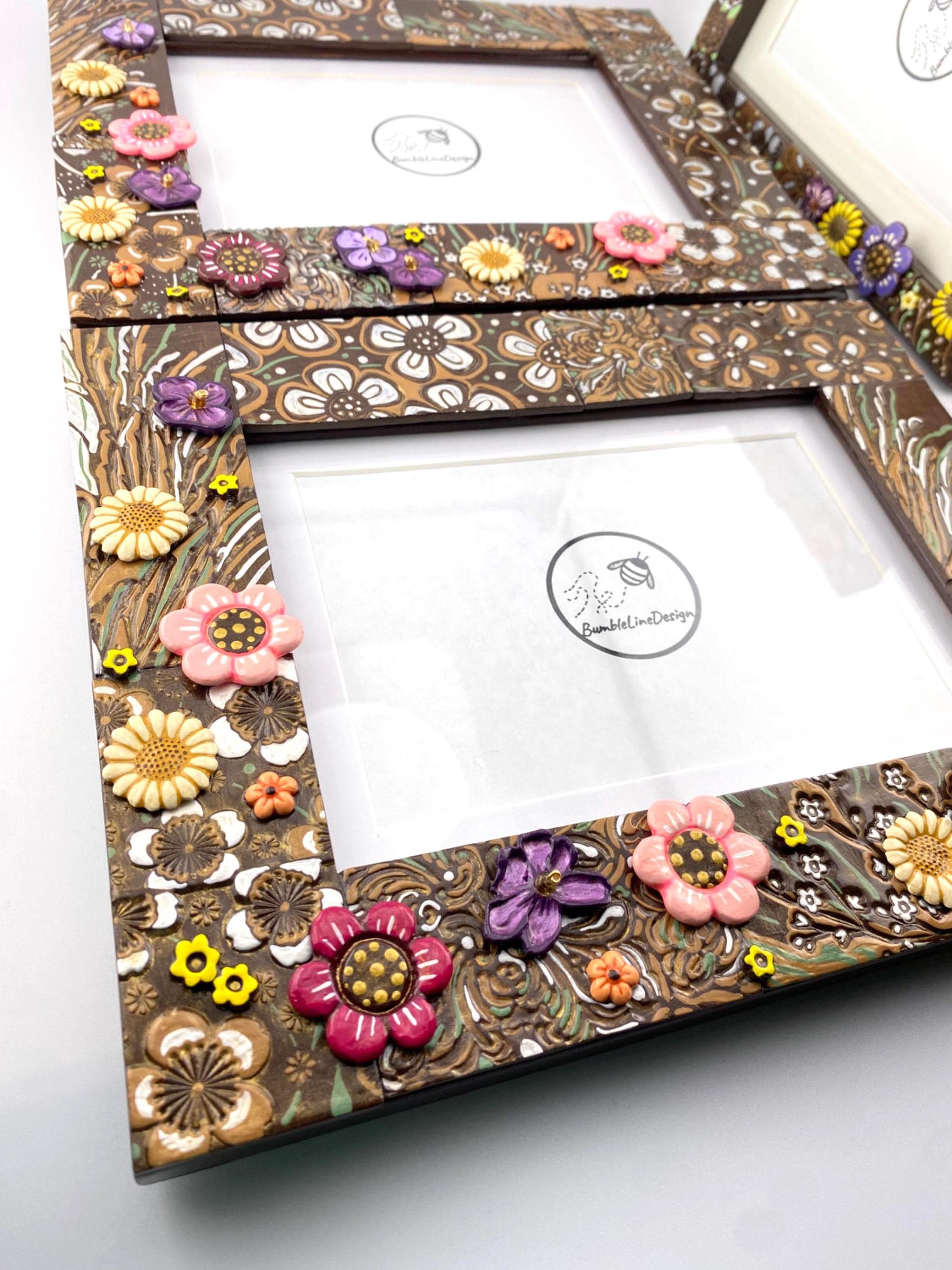 Handcrafted Floral Clay Tile Picture Frame: Upcycled Mosaic Art - Etsy