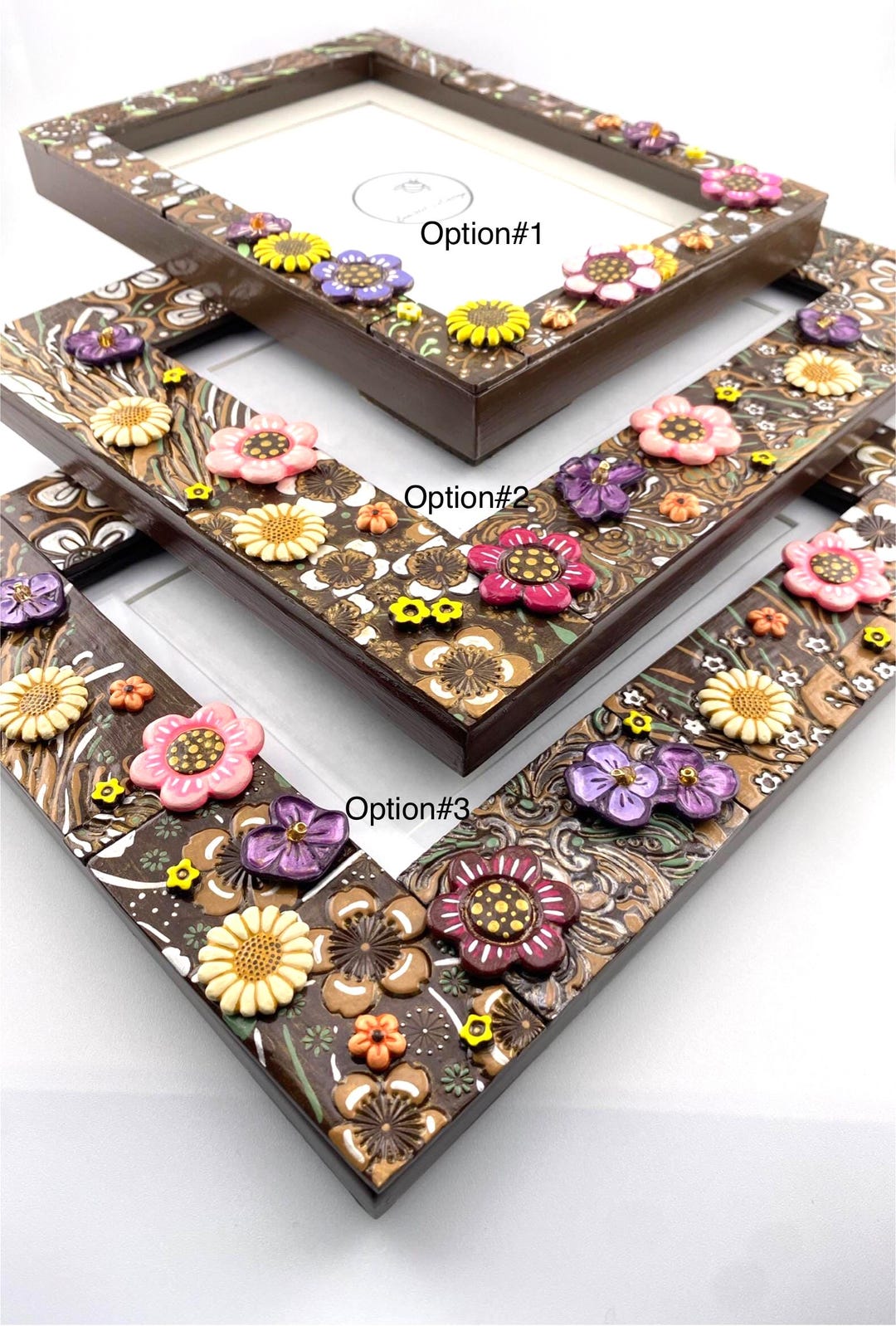 Handcrafted Floral Clay Tile Picture Frame: Upcycled Mosaic Art - Etsy