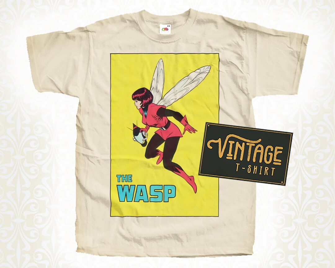 The Wasp V1 - Tshirt Vintage Natural Color Men's Tshirt DTG Digital ...