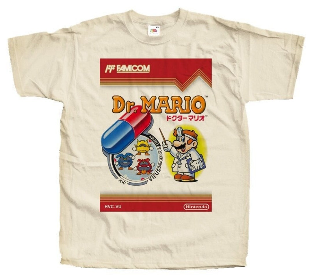 Dr. Mario NES Game Poster Box Cover T Shirt Natural Color All Sizes S ...