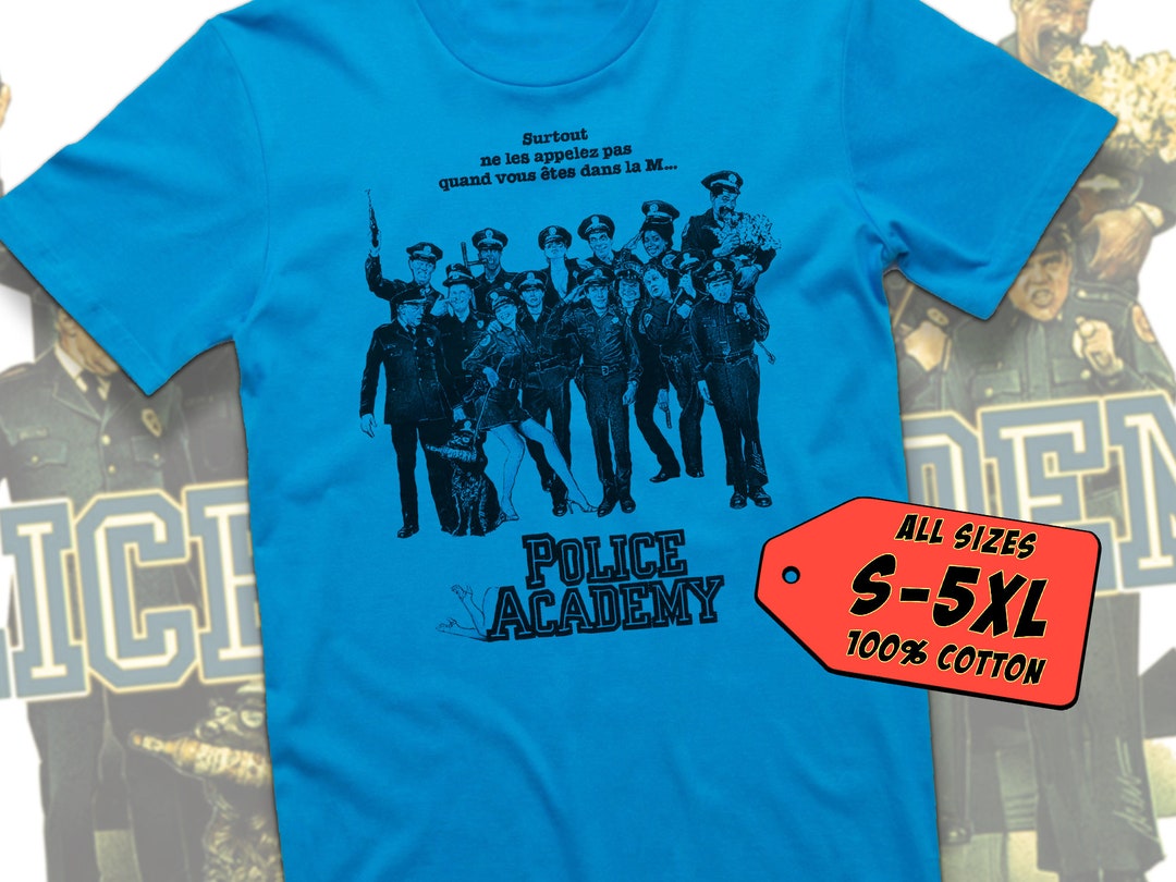 Police Academy V2 Tshirt Vintage Azure Color Tshirt DTG Digital Print ...