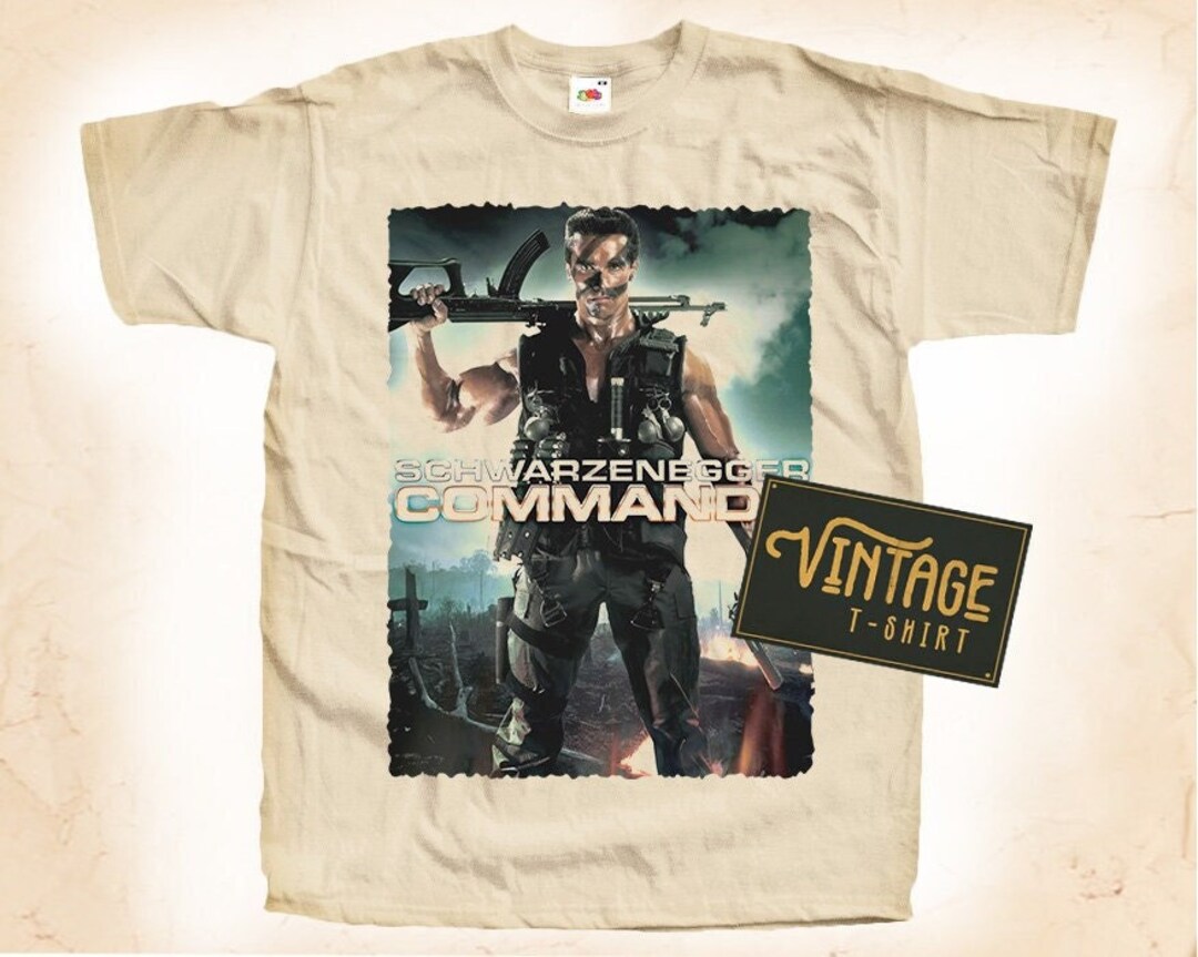 Commando V2 Tshirt Vintage Natural Color Men's Tshirt DTG Digital Print ...