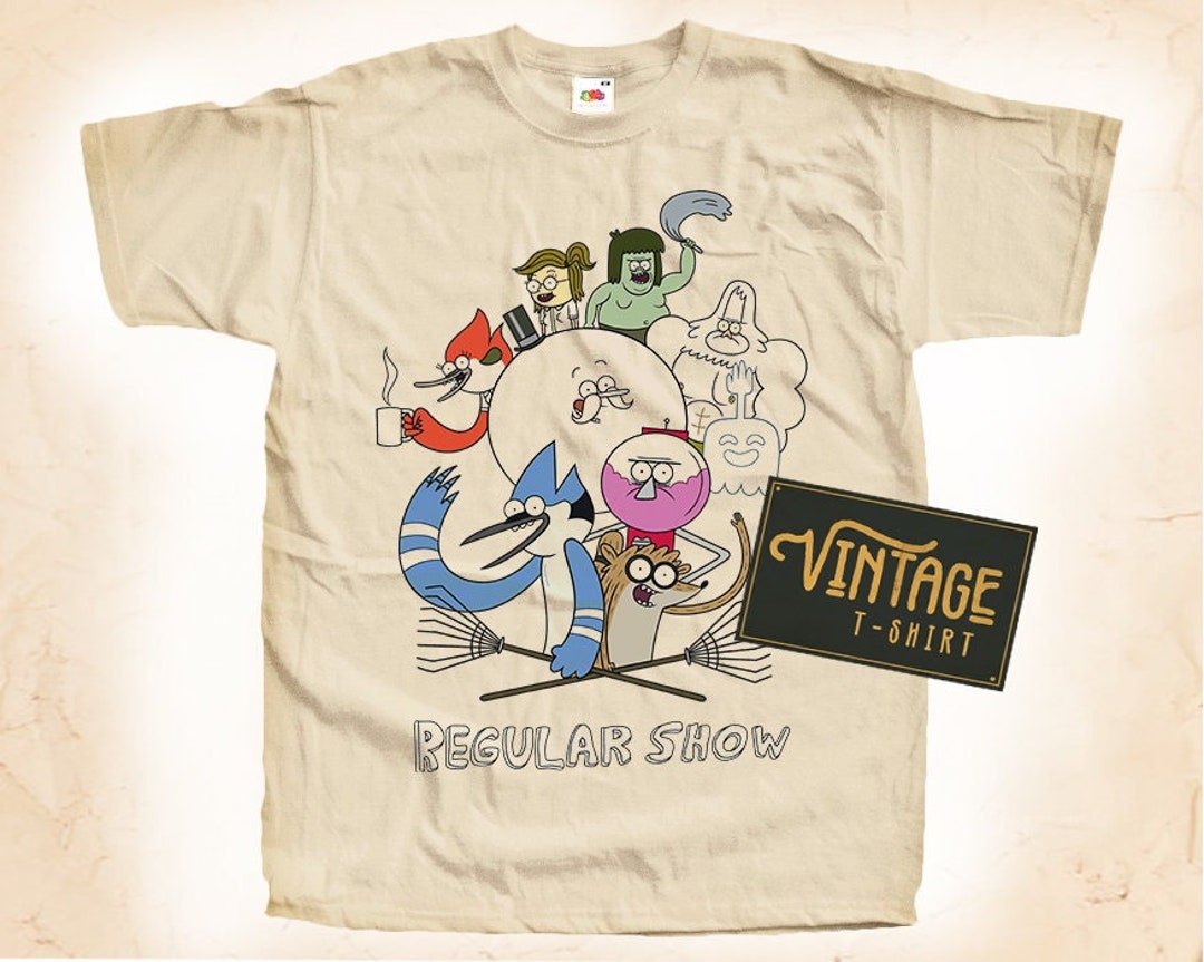 Regular Show V1 Tshirt Vintage Natural Color Men's Tshirt DTG Digital ...