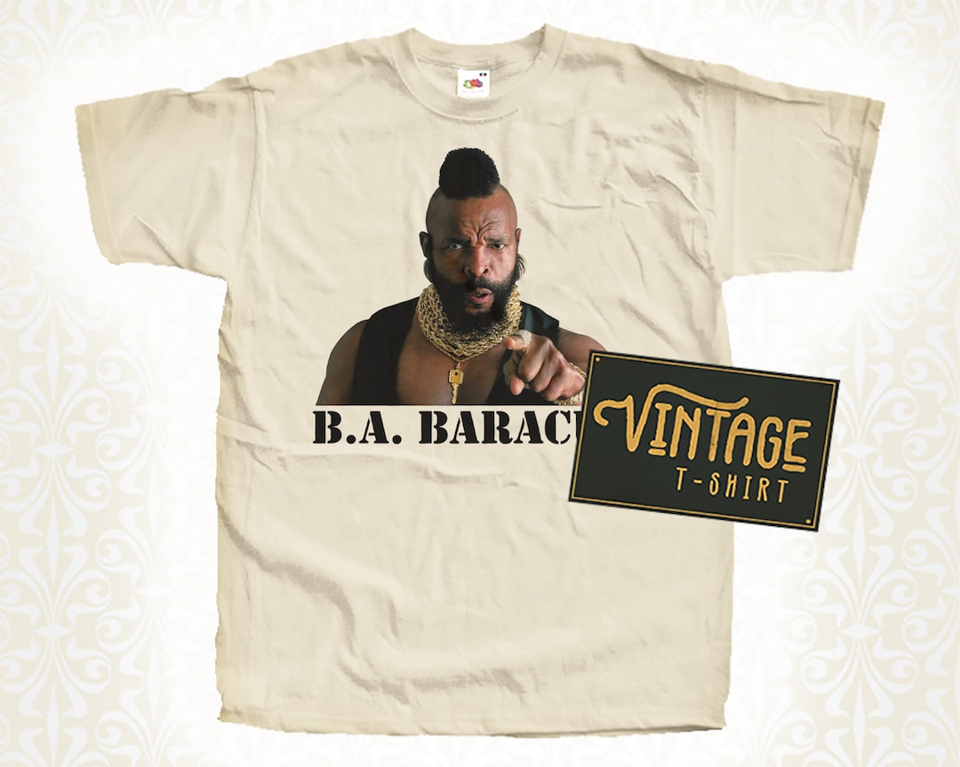 The A-team B.A Baracus V2 Tshirt Vintage Natural Color Men's Tshirt DTG ...