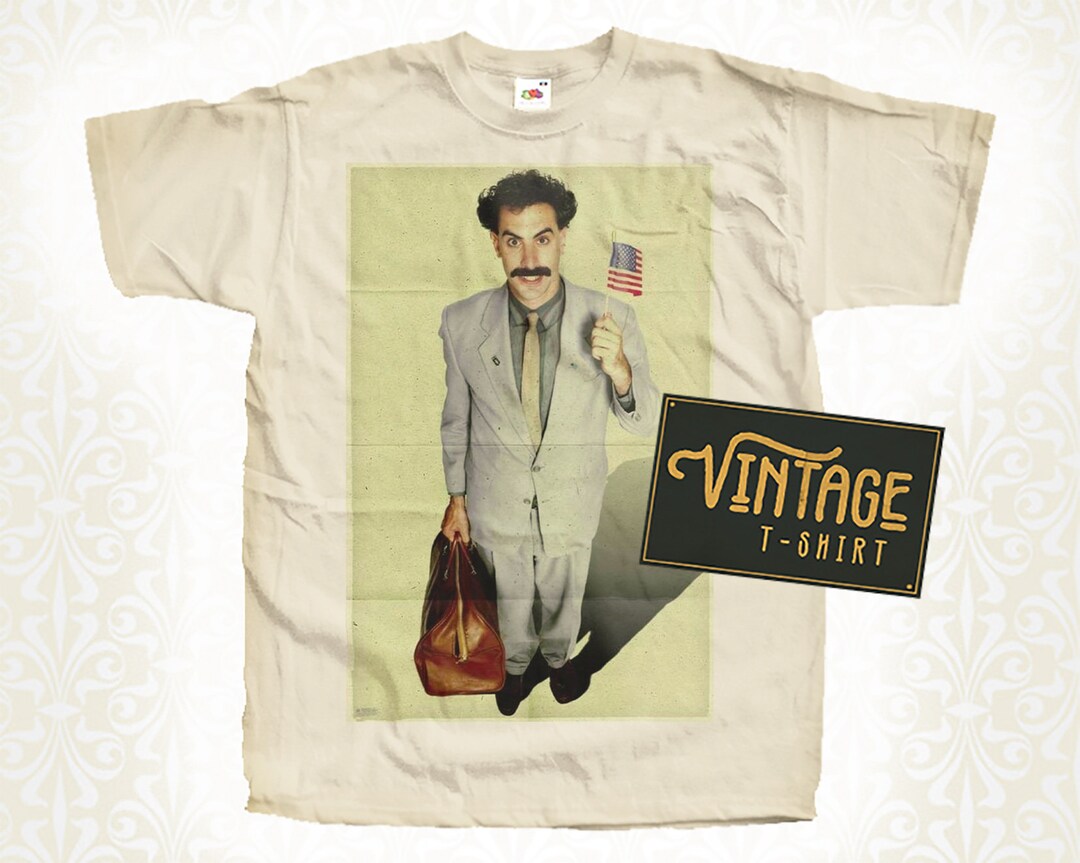 Borat V7 Tshirt Vintage Natural Color Men's Tshirt DTG Digital Print ...