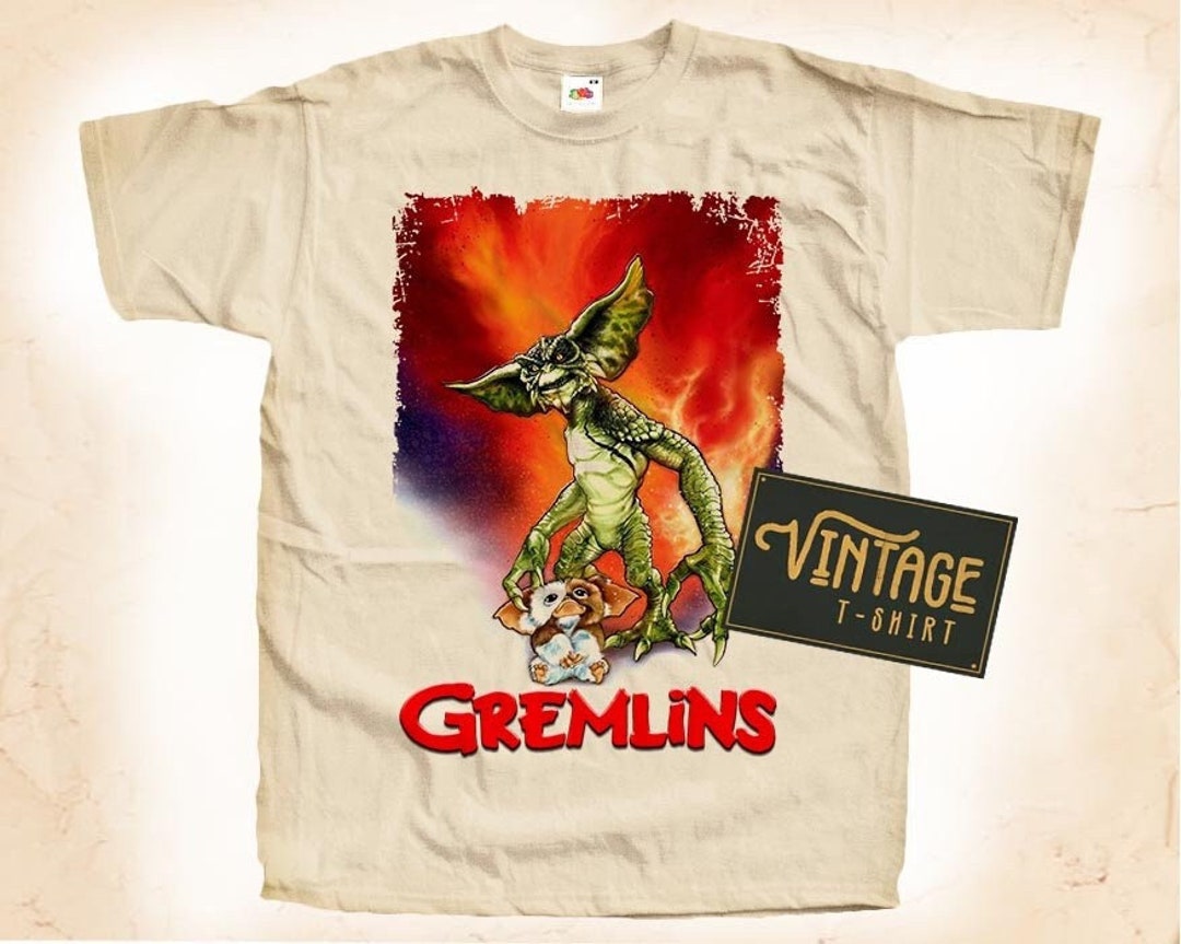 Gremlins V2 Tshirt Vintage Natural Color Men's Tshirt DTG Digital Print ...