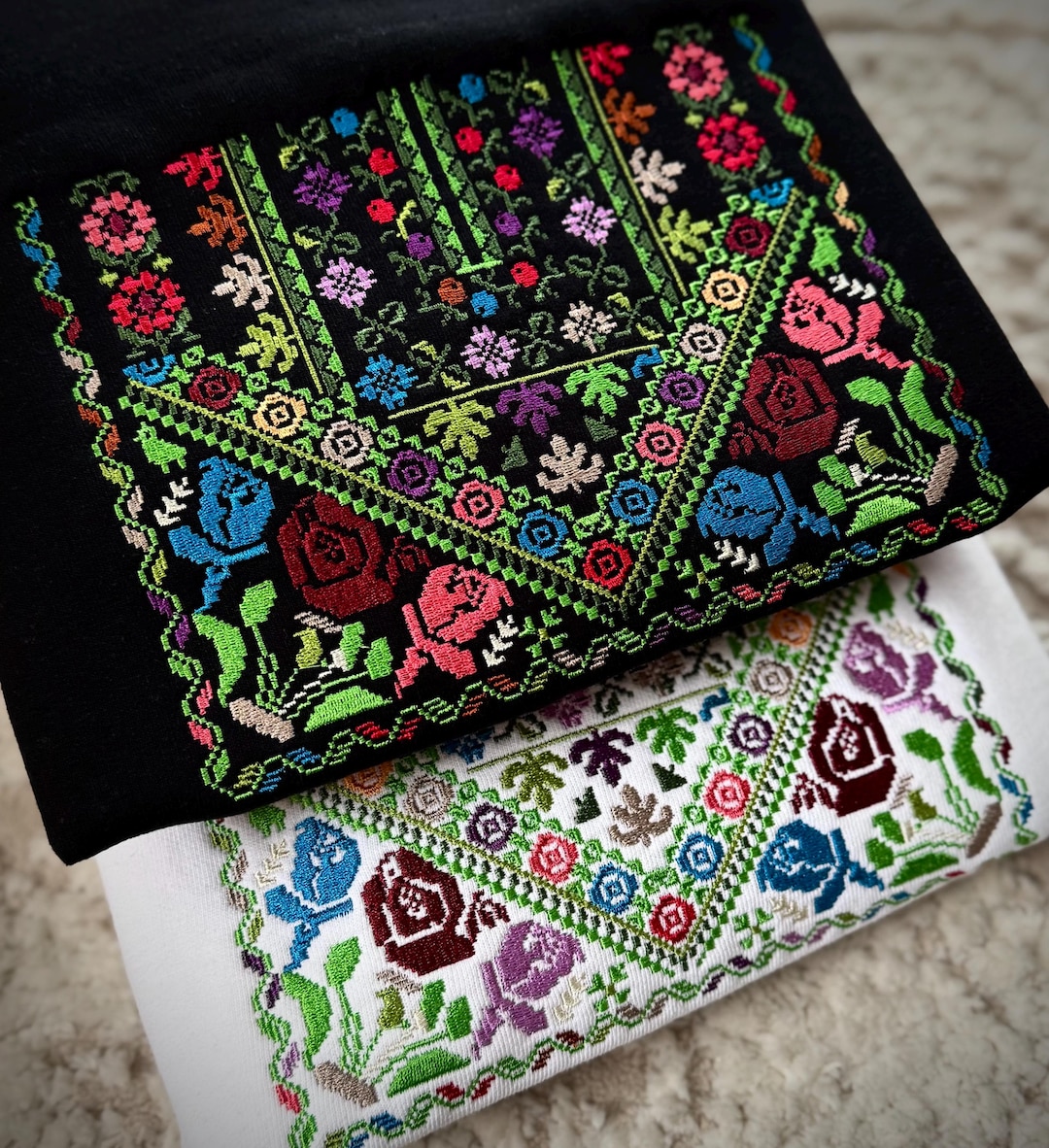Tatreez Embroidered Sweatshirt – Timeless Palestinian Design, Machine ...