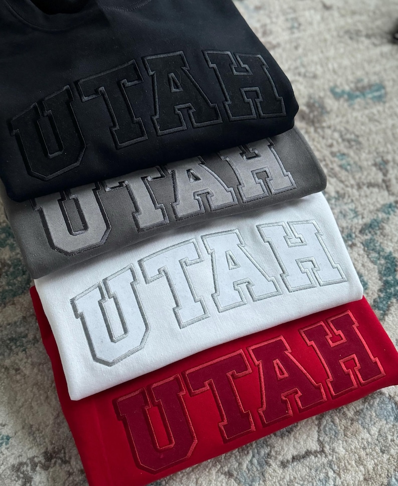 Custom Embroidered Velvet Team Sweatshirt: STATE Football - Etsy