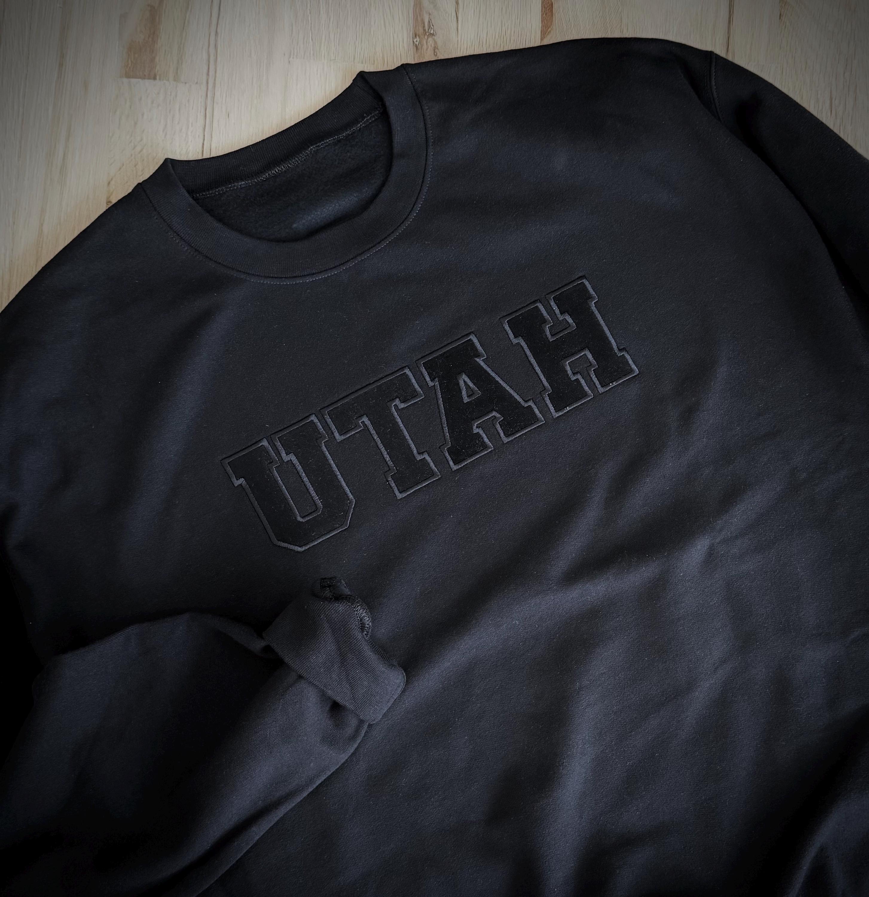 Custom Embroidered Velvet Team Sweatshirt: STATE Football - Etsy