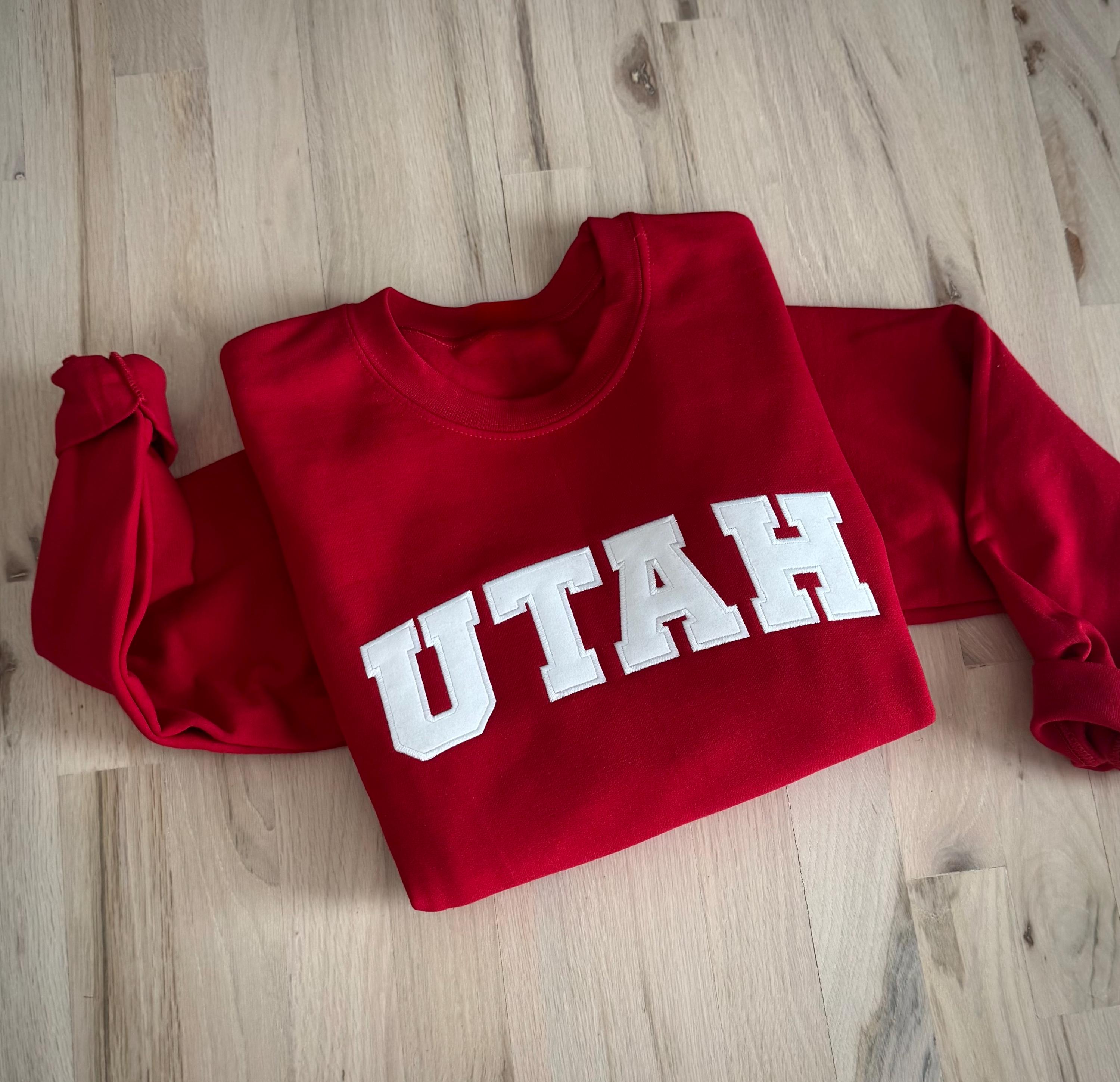 Custom Embroidered Velvet Team Sweatshirt: STATE Football - Etsy