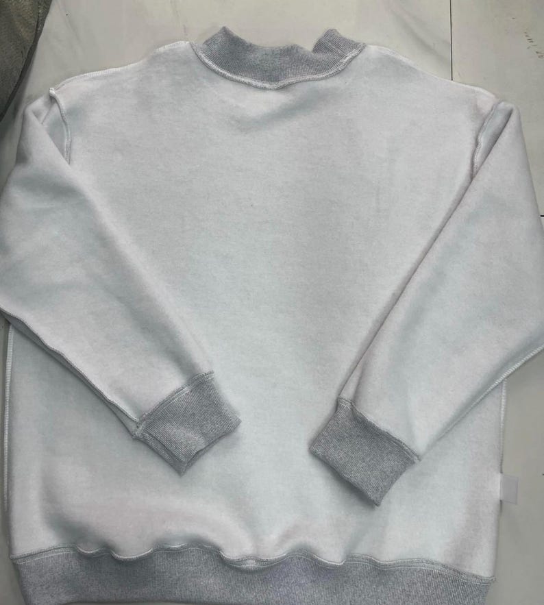Grey and Navy Mock Neck Sweatshirt – Blank for Embroidery or DTF ...