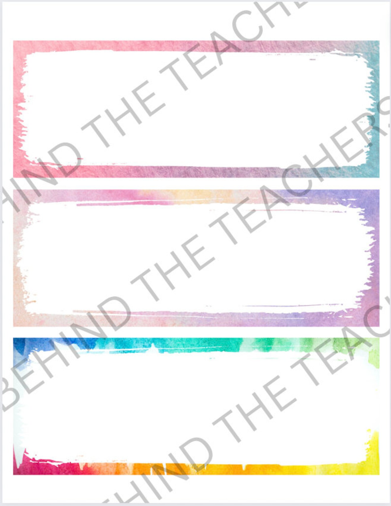 Watercolor Name Tags - Etsy