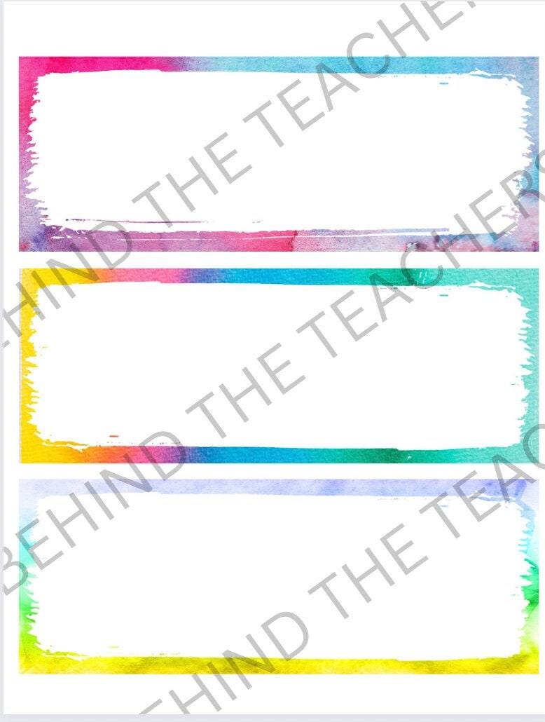 Watercolor Name Tags - Etsy