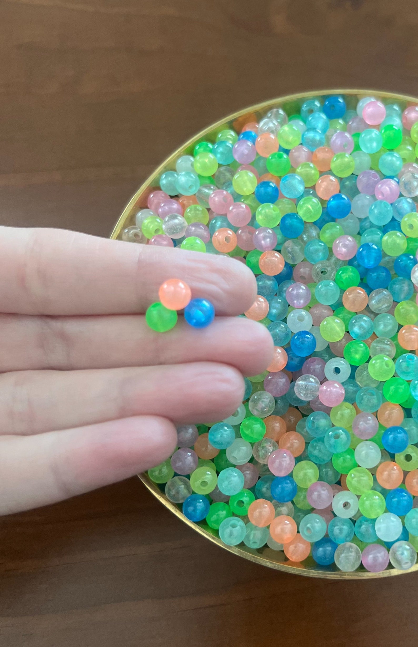 25 Gram Bag of Small 6mm Glow in the Dark Beads for Jewelry Making and ...