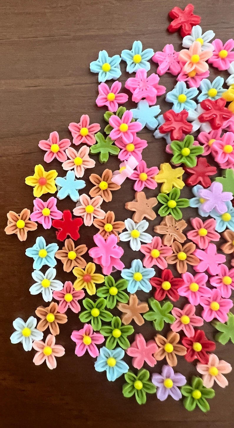 19 Piece Tiny Kawaii Flatback Flower Charms for Slime and Nail Art - Etsy