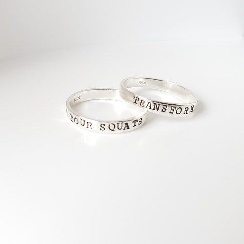 Fitness Goals Motivation Tracker Personalized Ring Engraved - Etsy Canada