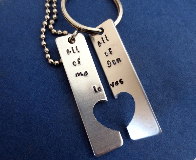 All of Me Loves All of You His and Hers Personalized Keychain | Etsy