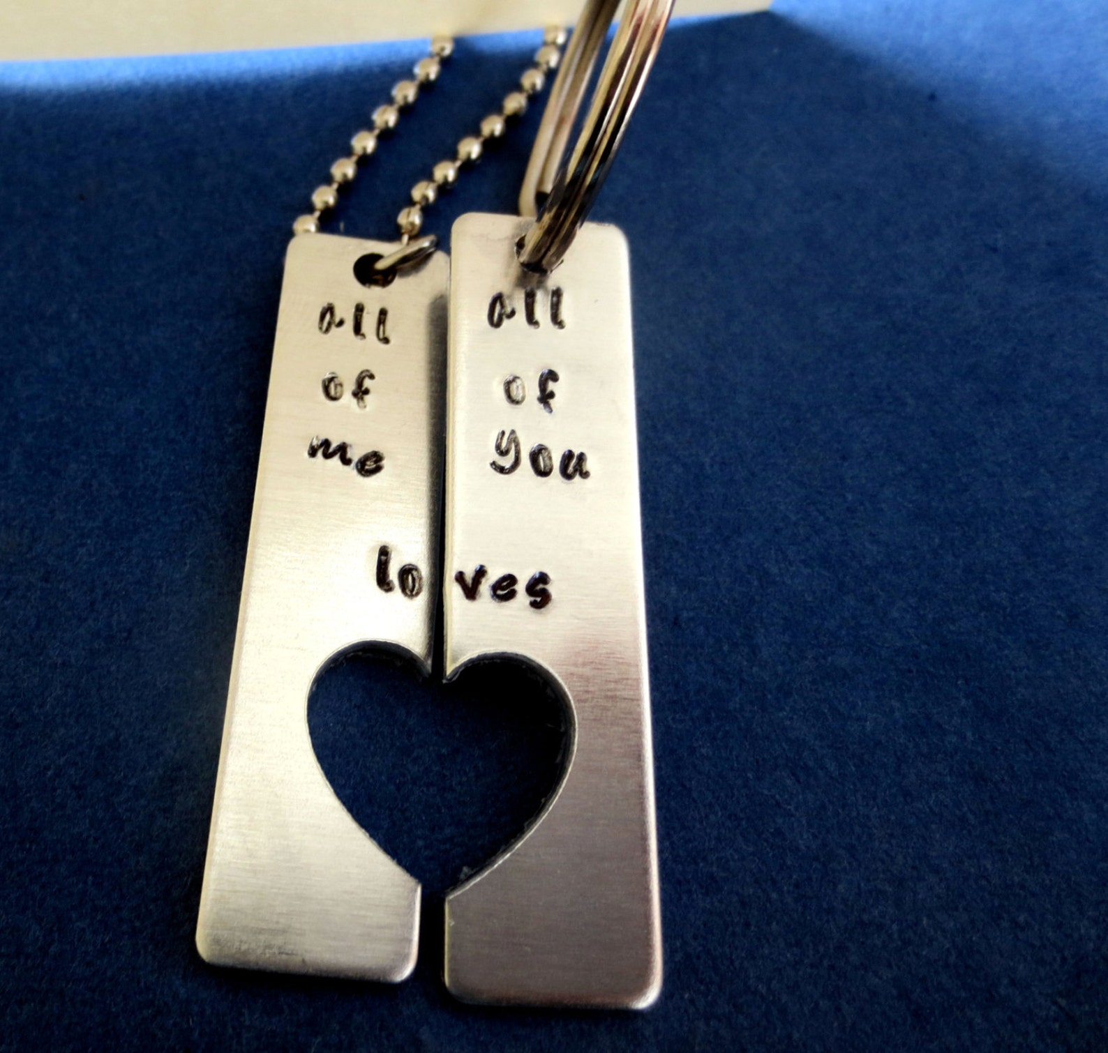 All of Me Loves All of You His and Hers Personalized Keychain | Etsy