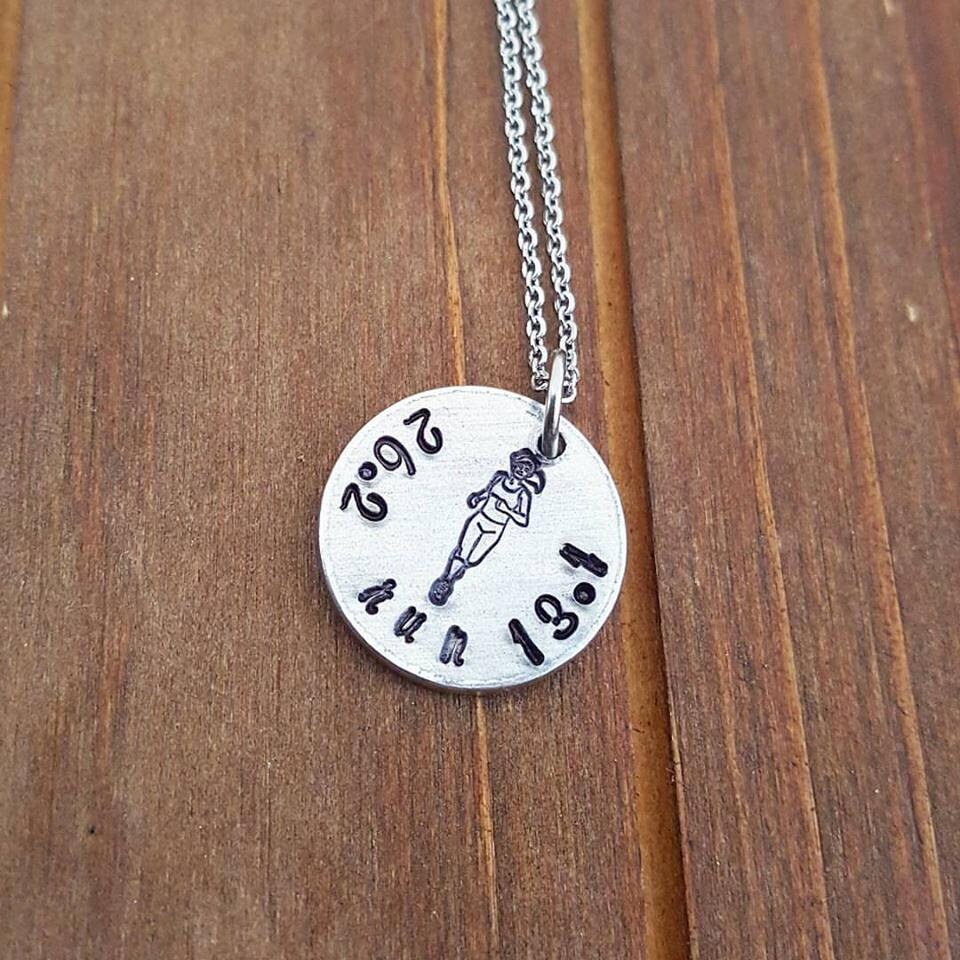 Marathon Jewelry Running Necklace Running Distance Charm Time | Etsy