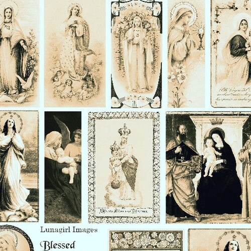 BLESSED VIRGIN MARY Digital Collage Sheet Antique Victorian - Etsy