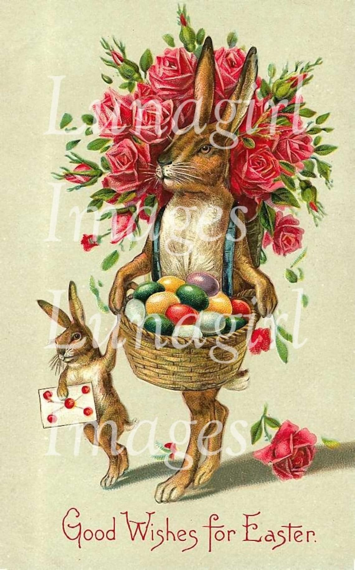85 Vintage EASTER BUNNIES Digital Ephemera, Victorian Easter Rabbits ...