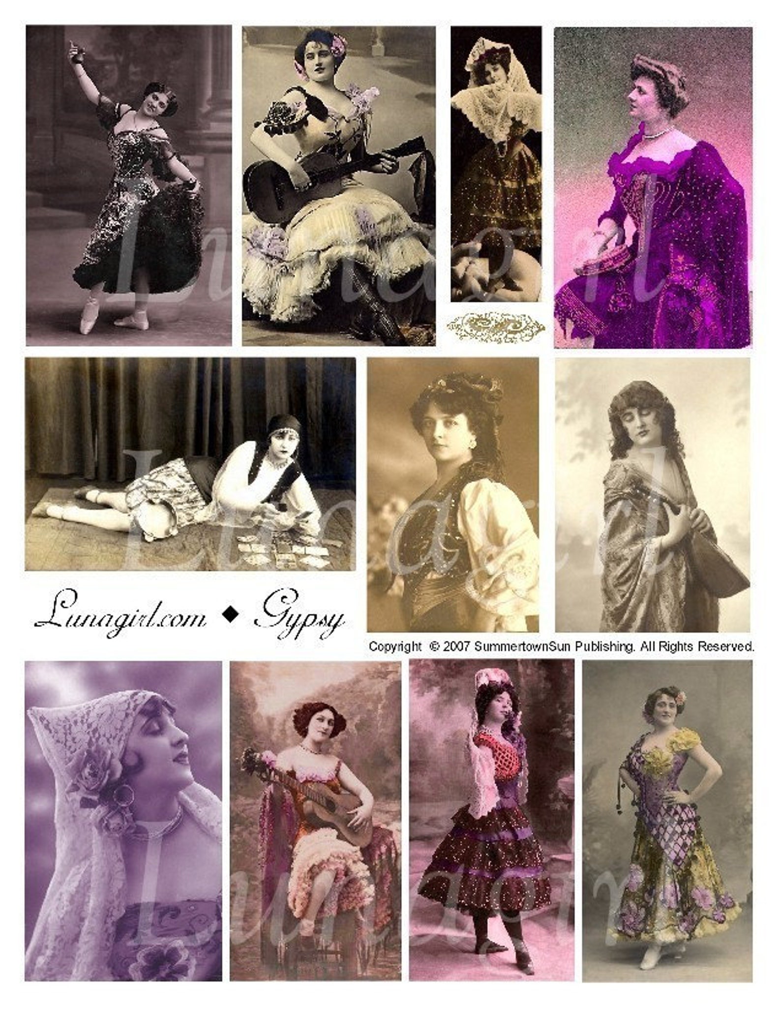 GYPSY Digital Collage Sheet, Vintage Photos, Women Dancers Gypsies ...