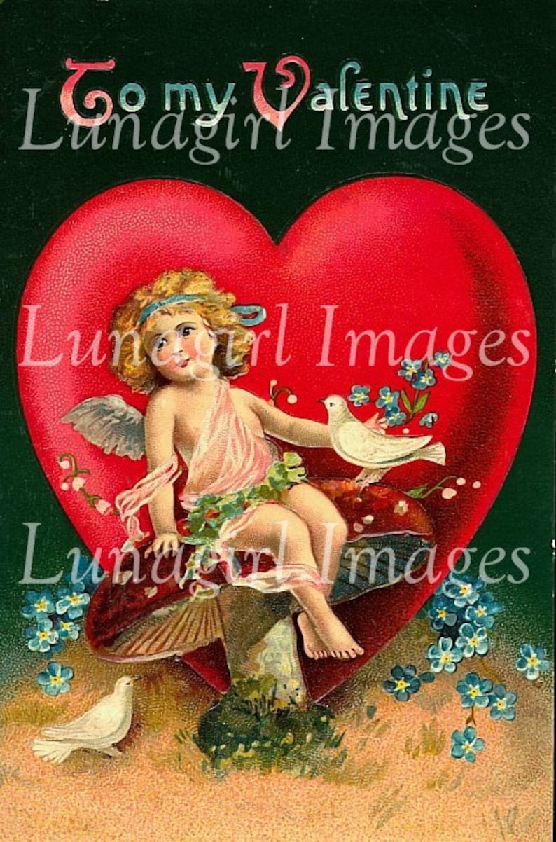 147 CHERUBS Cupid, Vintage VALENTINES Digital Ephemera, Victorian ...