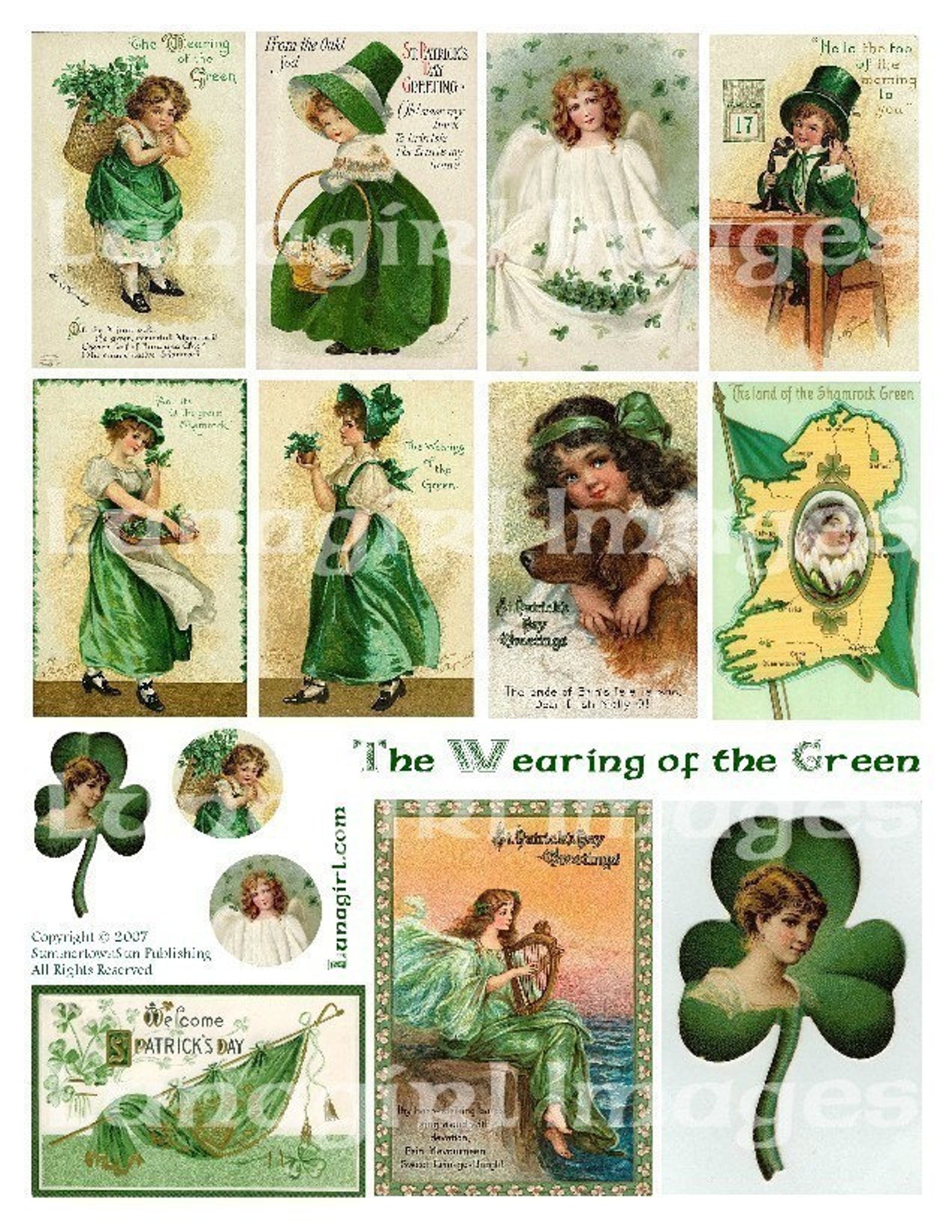St PATRICK'S DAY Digital Collage Sheet Vintage Images - Etsy