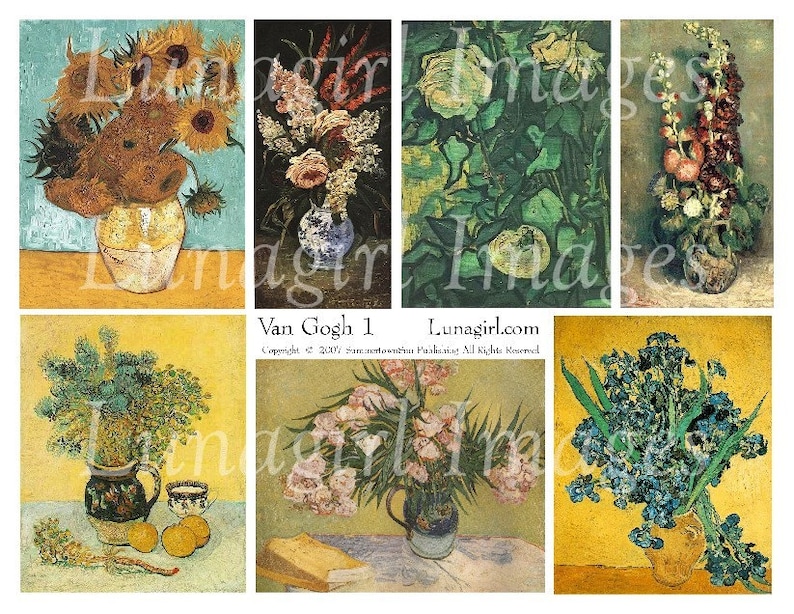 Vincent VAN GOGH Digital Collage Sheet Art Antique Paintings - Etsy