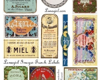 COLLAGE SHEET Instant Digital Download Vintage Perfume Labels - Etsy