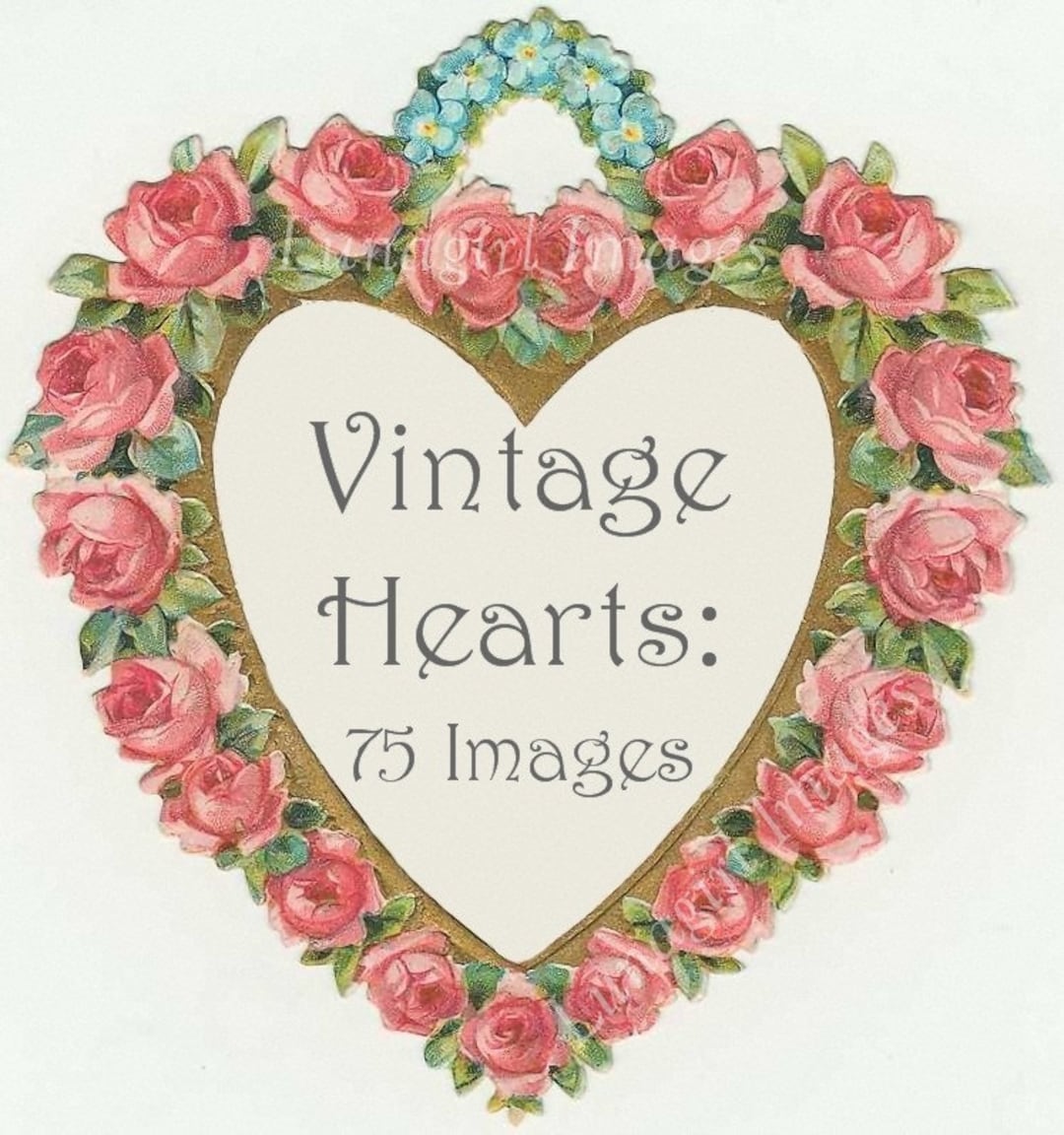 75 Victorian HEARTS, Vintage VALENTINES, Digital Ephemera, Antique ...
